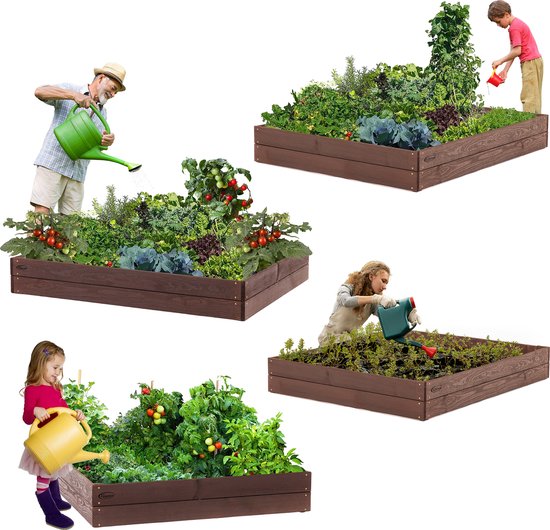 GEIMPREGNEERDE Kweekbak planten – Moestuinbak 120x100x18cm INCL ...