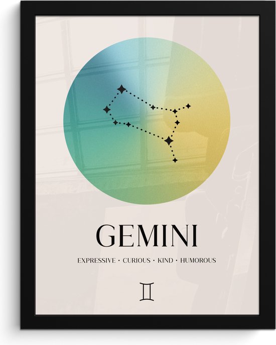 Poster in lijst - Fotolijst 30x40 cm - Posters - Sterrenbeeld - Gemini ...