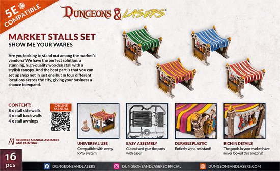 Dungeons and Lasers - MARKET STALLS SET - RPG Terrein - Roleplaying ...