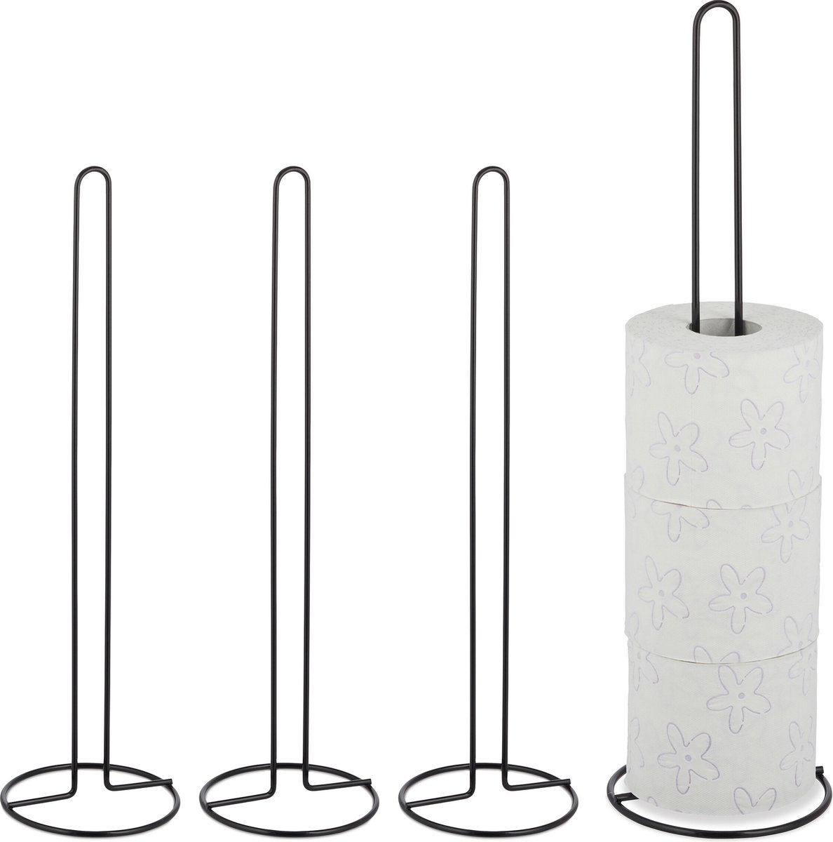 Relaxdays 4x reserverolhouder - wc rolhouder - voor 5 rollen ...