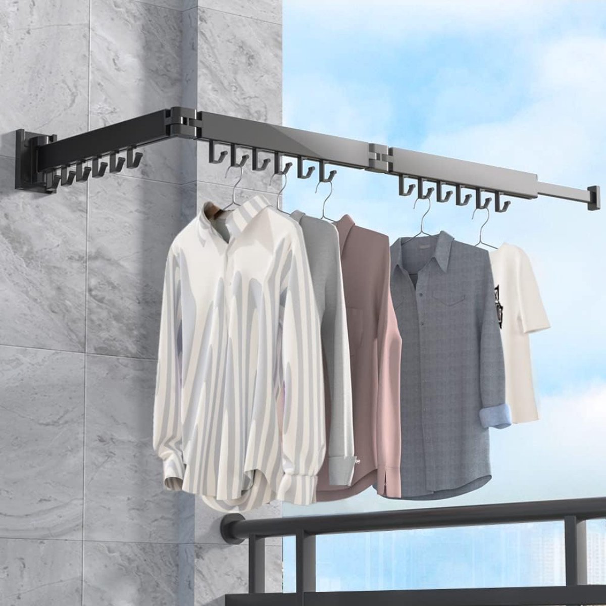 Wanddroogrek inklapbaar - wand droogrek - Colour Name: Black | bol