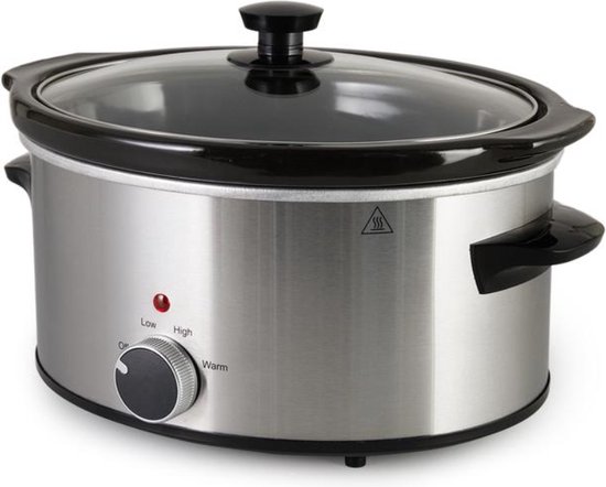 Slow Cooker - 5 Liter - Warmhoudfunctie - Ovaal | bol