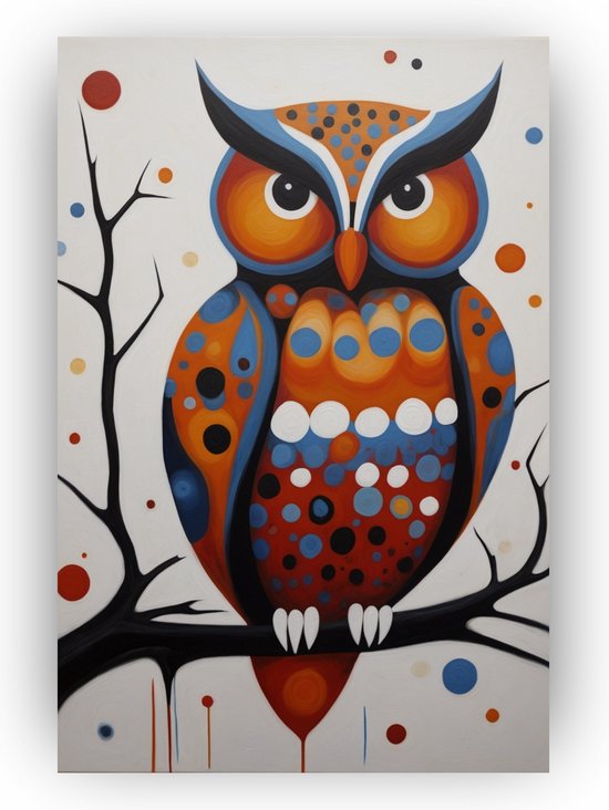 Uil Yayoi Kusama stijl poster - Uil posters - Posters Yayoi Kusama ...