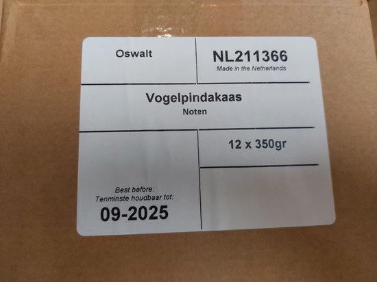 Vogelpindakaas met noten 350gram - 12 potten - Vogelvoer | bol
