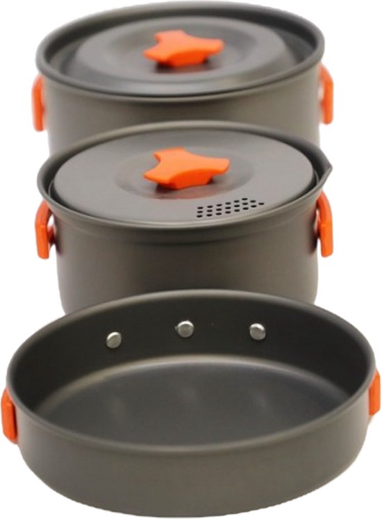 Vango Hard Anodised 2 Person Cook Kit - Potten & Pannen - Grey | bol