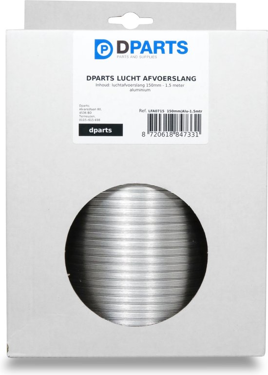 Dparts 150mm aluminium luchtafvoerslang - 1,5 meter - hittebestendig ...