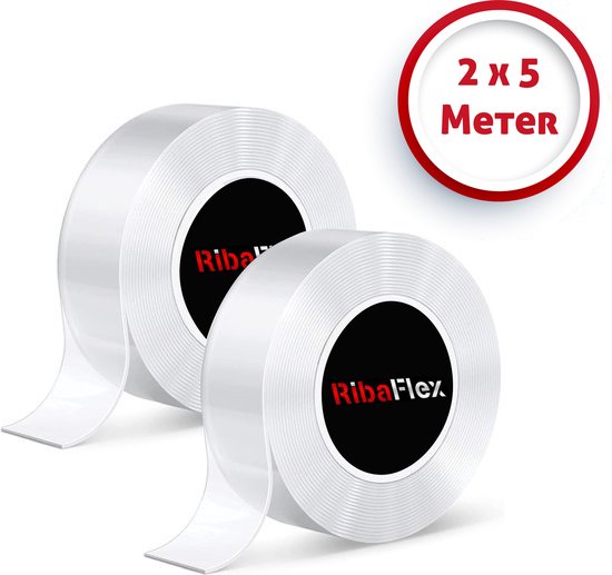 Nano tape - 10 Meter Lang ( 2x5m) - 2 cm breed - Dubbelzijdige tape - Klussen - Tape -... | bol