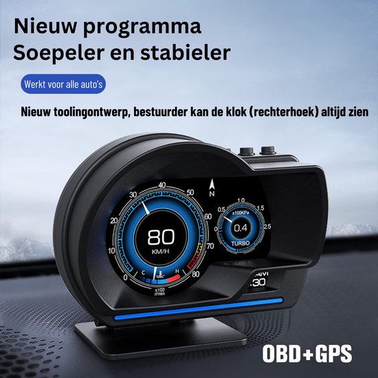 Snelheidsmeter Auto - Het ultieme head-up display voor auto's, met OBD ...
