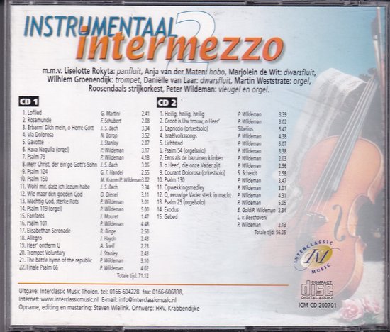 2CD Instrumentaal Intermezzo 2 - Peter Wildeman, Martin Weststrate, Daniëlle van Laar,... | bol