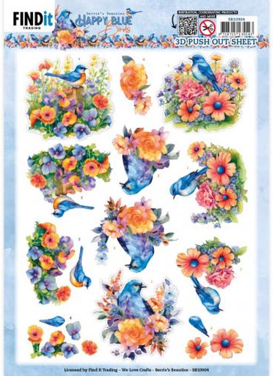 3D Cutting Sheets - Berries Beauties - Happy Blue Birds - Colourful ...