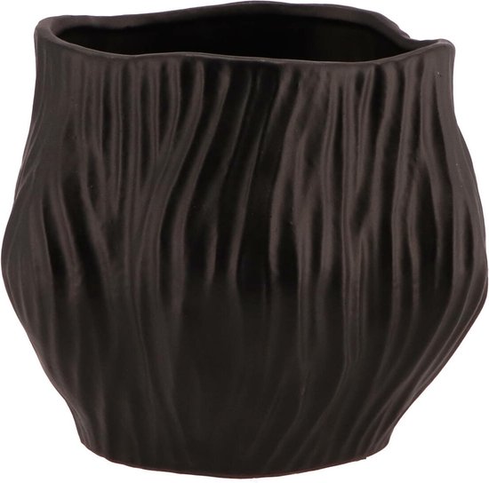 DK Design Bloempot/plantenpot organisch model Multan - zwart - D19 x ...