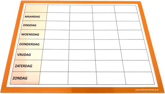 Weekplanner, wisbordjes, set van 10 stuks | bol
