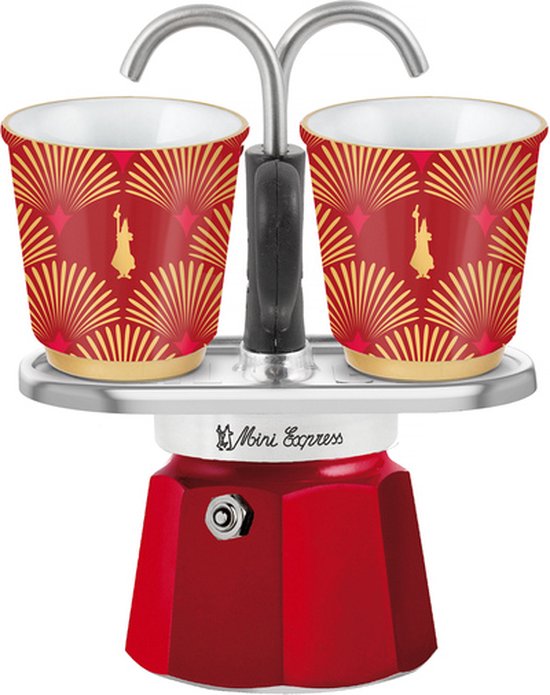 Bialetti Mini Express Deco Glamour + 2 kopjes - 90ml | bol