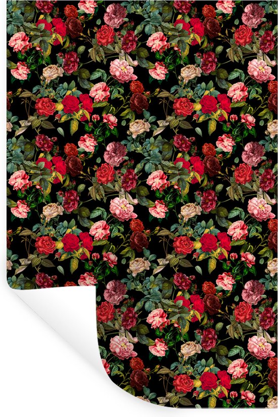 Muurstickers - Sticker Folie - Bloemen - Rood - Rozen - 60x90 cm ...