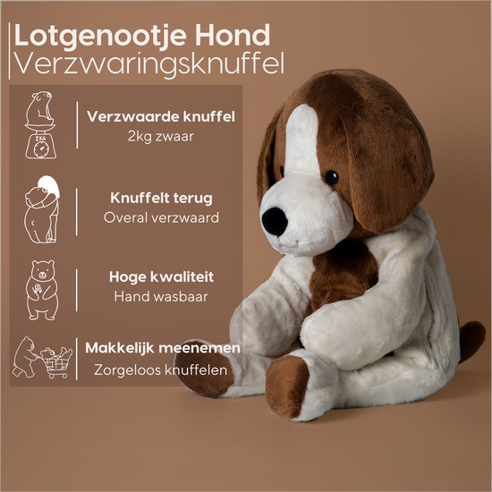 Lotgenootje Verzwaringsknuffel Hond - 45cm/2kg - Verzwaarde Knuffel - Weighted Stuffed... | bol