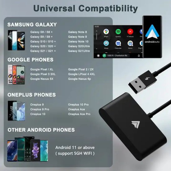 Lukwik® Android Auto Dongle PRO - Draadloos verbinden met Android Auto ... Lukwik® Android Auto Dongle PRO - Draadloos verbinden met Android Auto ...