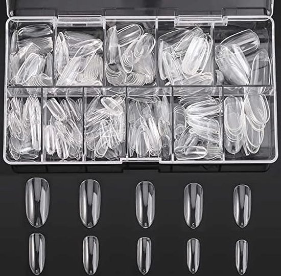 Miss Trésor Nagel Tips Transparant Oval - 500 stuks - Nagel tips ...