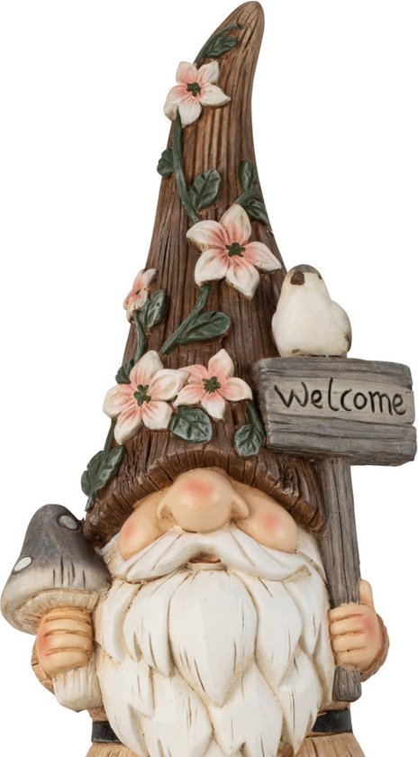 Kabouter/dwerg staand decoratie beeldje - met bordje 'welcome' - H60 ...