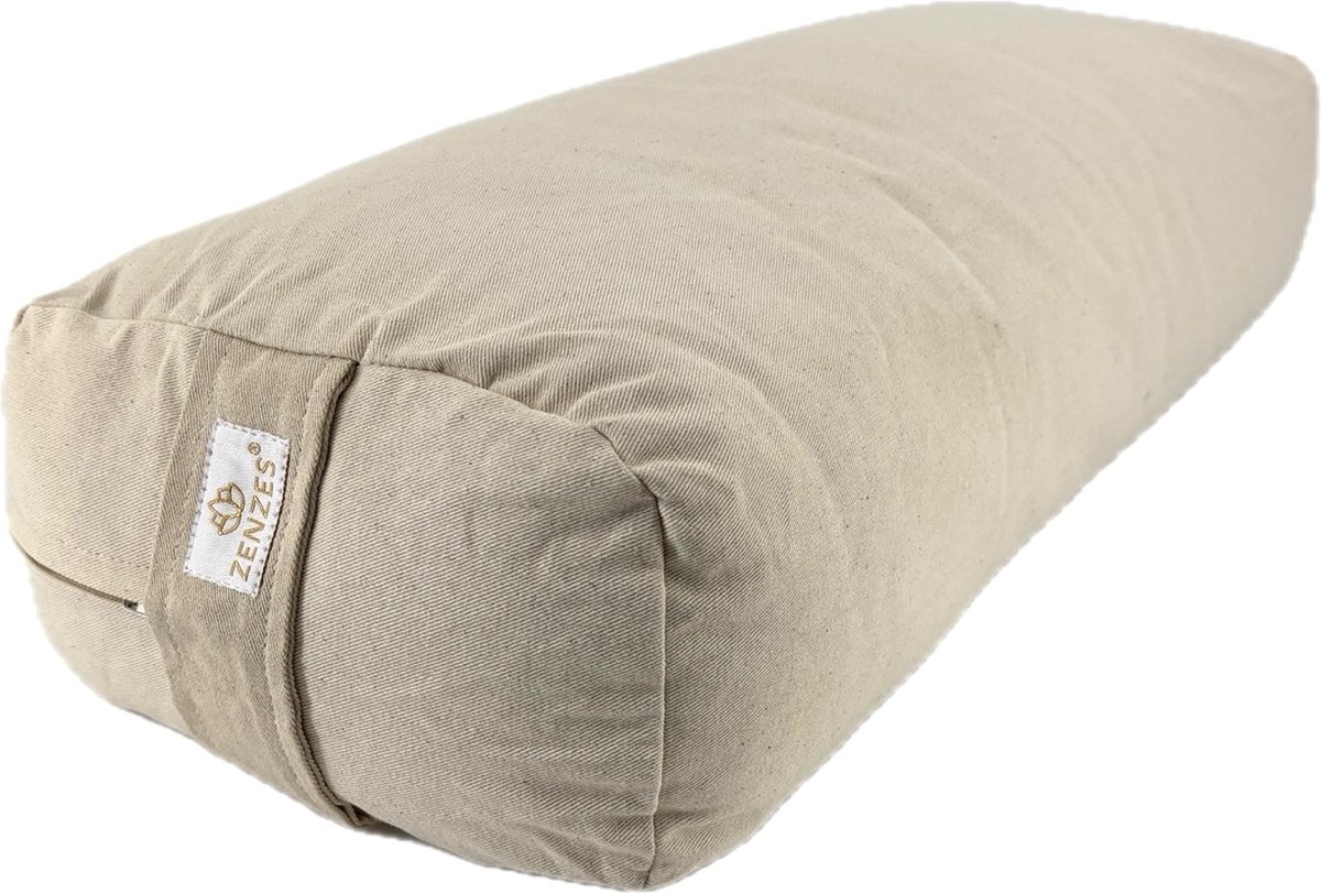 ZENZES® rechthoekige bolster 60x25x15cm ecru | bol