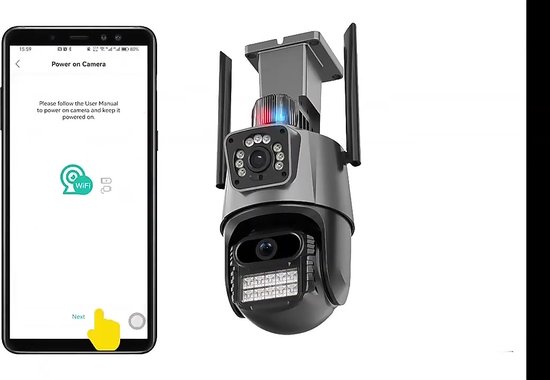 Uzzy M.F Beveiligingscamera - Wifi Smart Waterproof IP66 - Draaibaar en ...