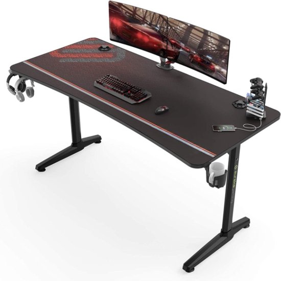 Gaming tafel 152 x 70 cm gaming bureau grote computertafel ergonomische ...