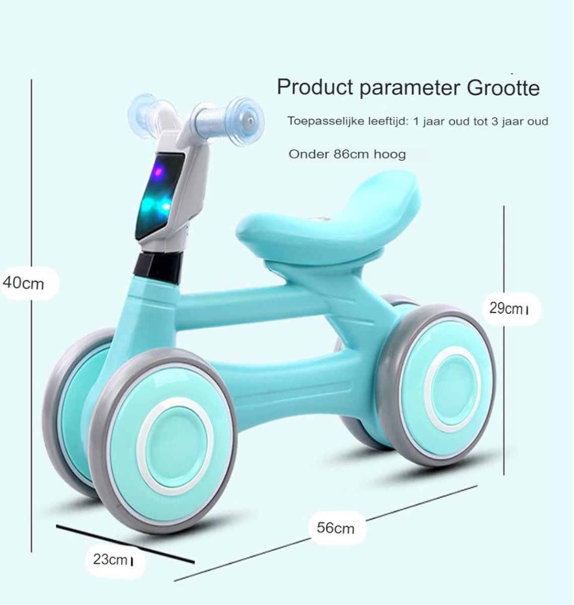 Loopfiets 1 Jaar Met Duwstok - Driewieler Met Duwstang - Loopwagen 1 ...