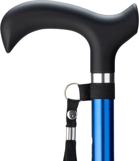 Wandelstok Blauw met ergonomisch comfort handvat en polsbandje ...