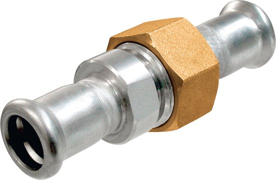 Bonfix Press - RVS 316 - 3-delige perskoppeling - (messing - wartel -) - 22 x 22 mm -... | bol