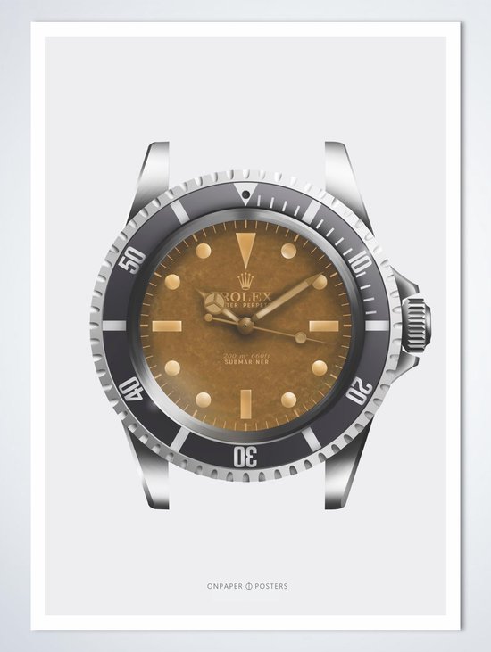 On Paper Posters Vintage Rolex Submariner poster - Zwarte Rolex - 50x70 ...