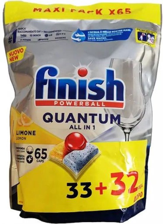 Finish Quantum All in 1 Tabs Lemon - 65 tabs | bol