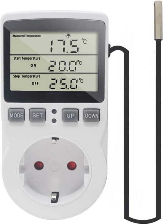 Plug-in Stopcontact Thermostaat -40°C tot 120°C - TCU-441 - Digitaal -... | bol