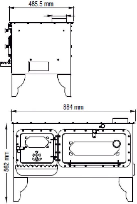 KRD01-E Sabah Houtkachel Met Oven- Houthaarden – Gietijzer – Met ...