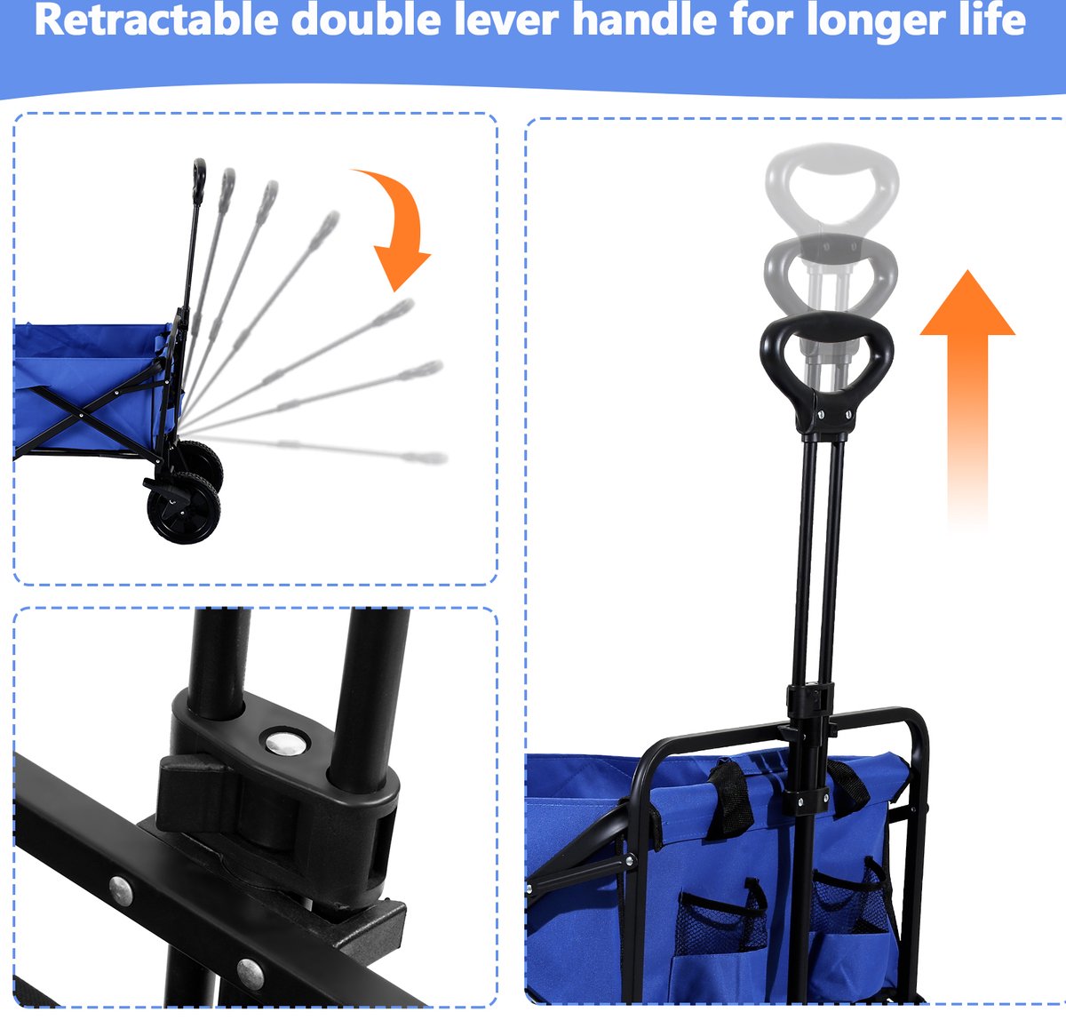 Bolderkar Bolderwagen Opvouwbaar Kinderenvervoer Bolderkarren Tuinkar Kinderwagen met... | bol