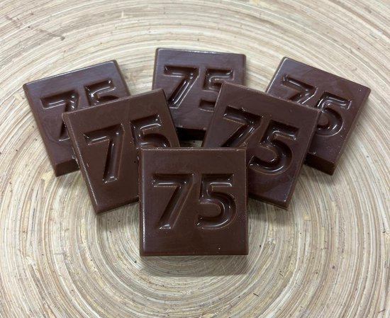 Chocolade cijfer 75 | Getal 75 chocola | Cadeau voor verjaardag of ...