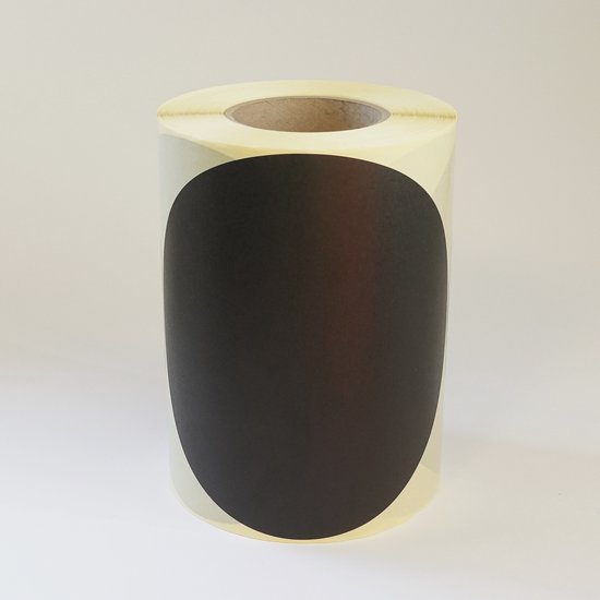 Blanco Stickers op rol 200mm rond - 500 etiketten per rol - Zwart | bol