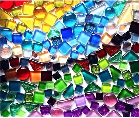 200g gemengde kleur Crystal mozaïek tegels, kleine mini mozaïek tegel ...