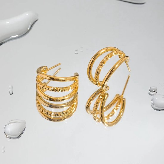 Soraro 3-in-1 Oorbel | Goldplated | Goudkleurig | Elegant | Soraro ...