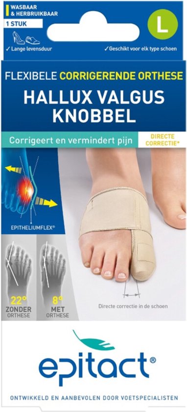 Epitact Hallux valgus orthese - Corrigerende orthese voor tenen - Maat ...