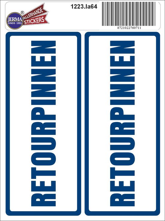 Retour pinnen kassa sticker set | bol