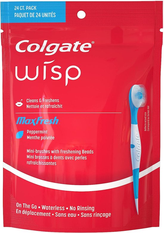 Colgate Max Fresh Wisp Disposable Mini Travel Toothbrushes, Peppermint ...