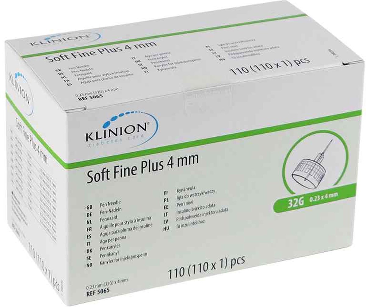 Voordeelverpakking 2 X Klinion diabetes Soft Fine Plus Naalden 4mm, 110 ...