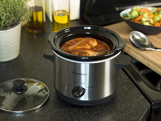 Bestron ASC150 stoompan, met keramische pan en glazen deksel, 1,5 liter ...