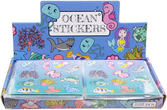 12 VELLEN Zeedieren Stickers - 120 Stickers - Oceaan - Uitdeelcadeaus - Traktatie voor... | bol