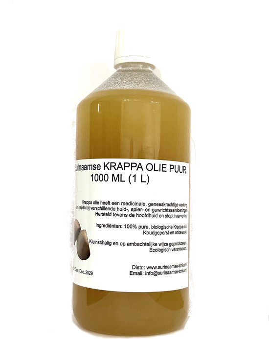 Krappa Olie Puur vloeibaar 1000 ML (1L) Suriname - Voordeelverpakking ...