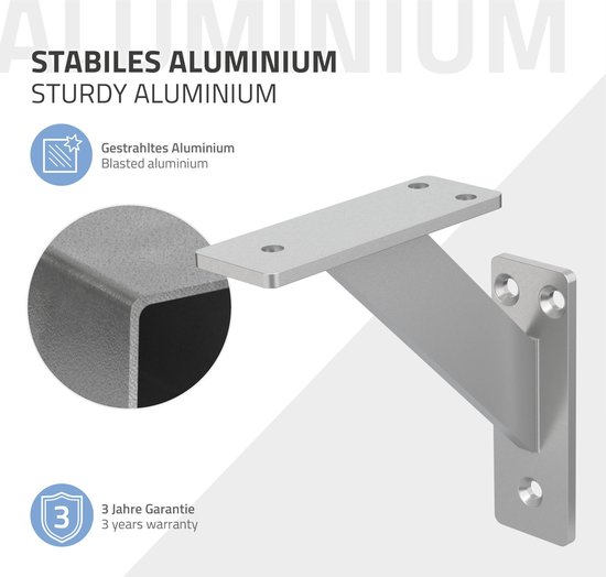 ML-Design 6 stuks plankdrager 120x120 mm, zilver, aluminium, zwevende ...