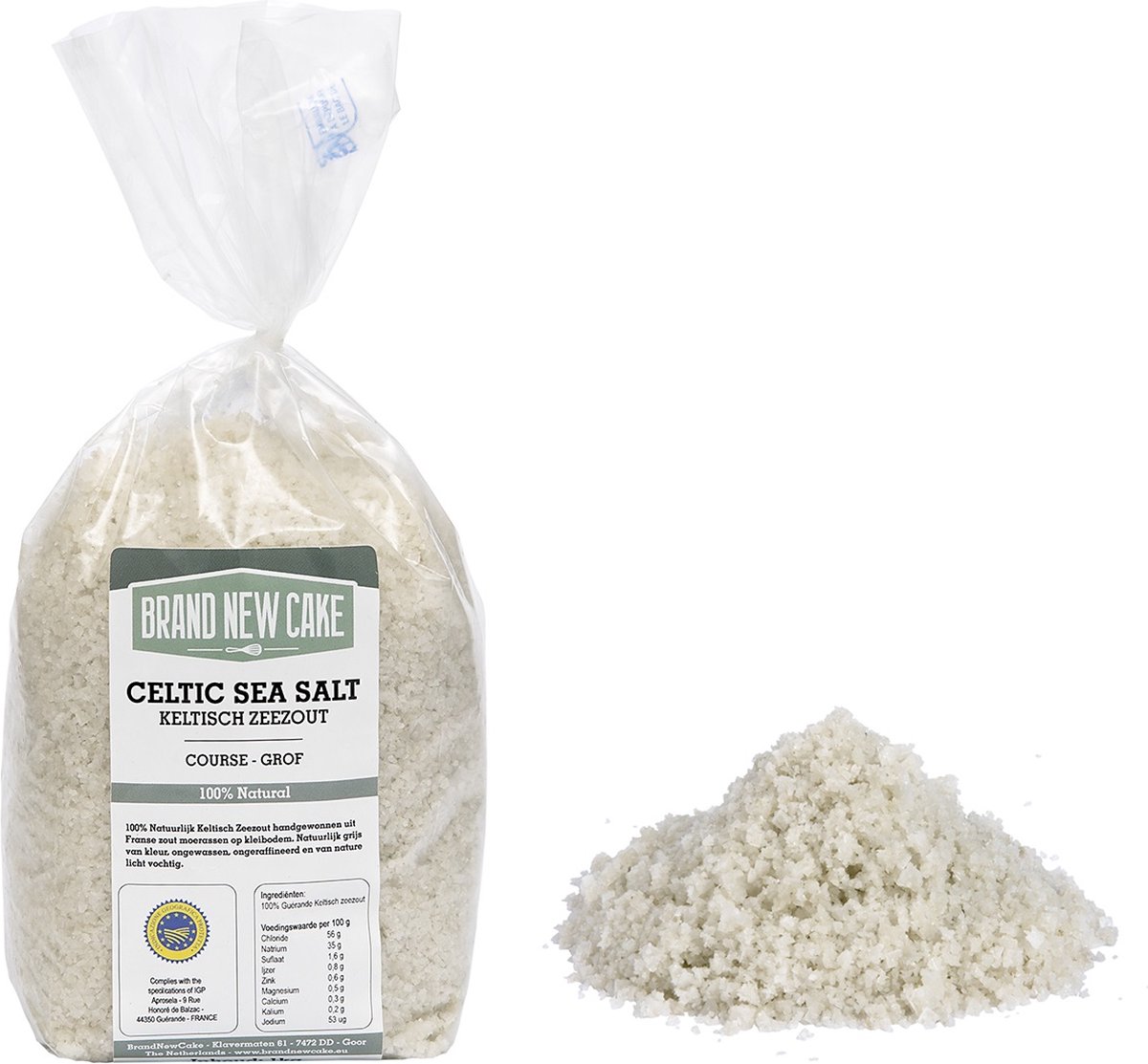 BrandNewCake® Keltisch Zeezout Grof 1kg - Celtic Sea Salt Coarse ...