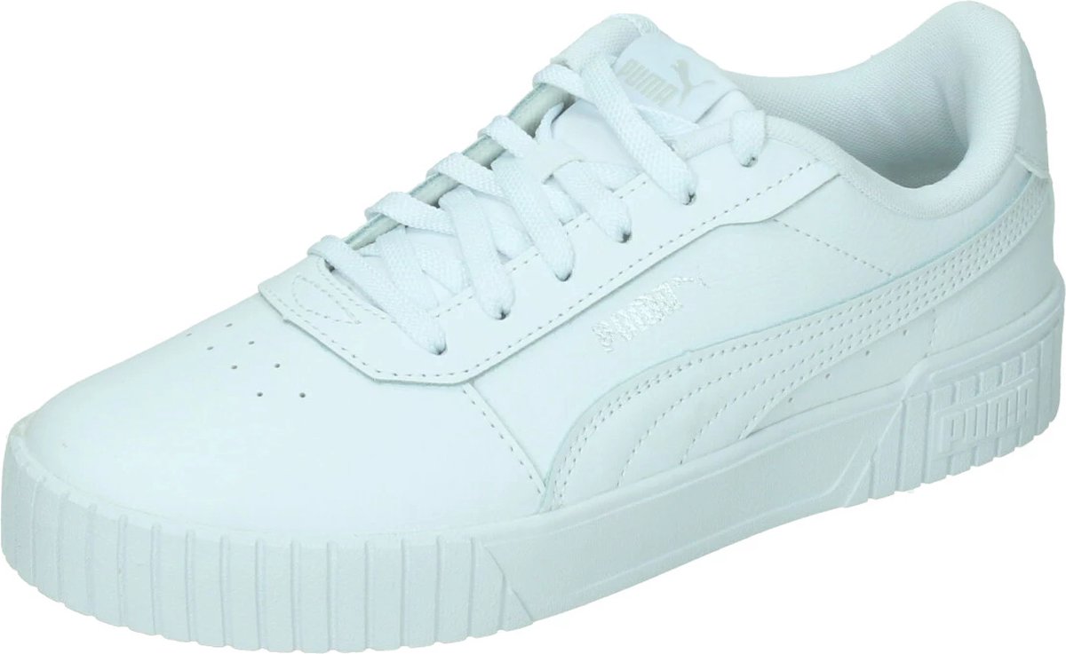 PUMA Carina 2.0 Dames Sneakers - Puma White-Puma White-Puma Silver - Maat 37.5 | bol