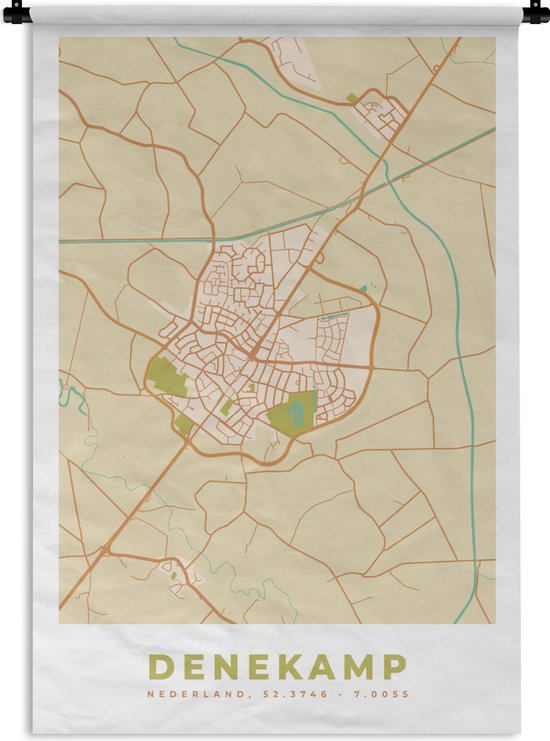 Wandkleed - Wanddoek - Denekamp - Plattegrond - Stadskaart - Kaart ...