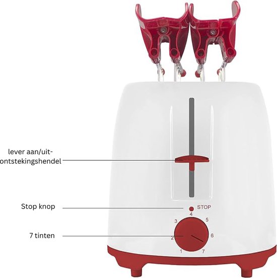 Broodrooster Met Tostiklemmen - Toaster Met Kruimellade 750W - Tosti ...