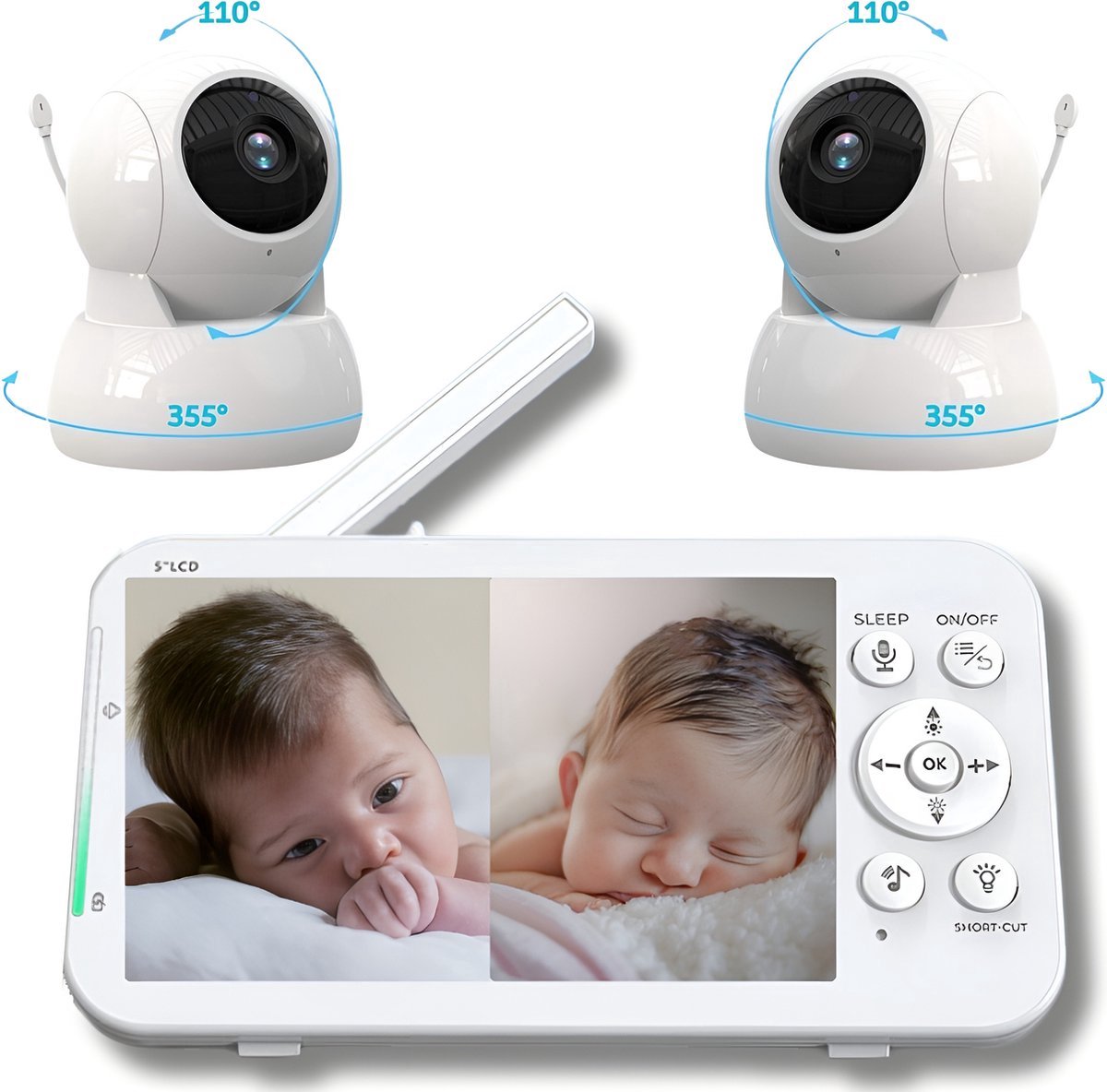 iNeedy BabyScope Duo - Babyfoon met 2 camera's - Op afstand bestuurbaar ...